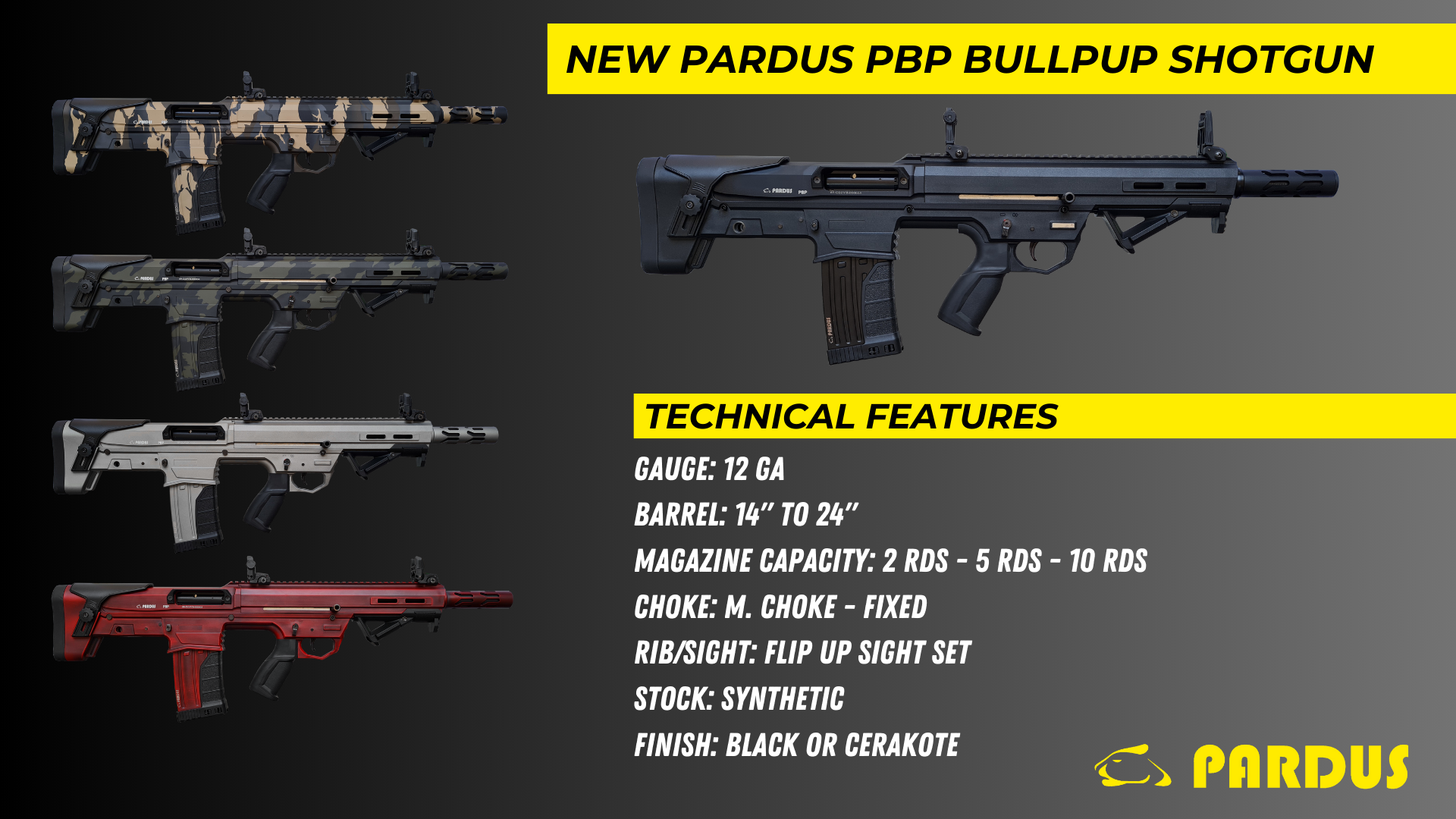 New PARDUS PBP Bullpup Shotguns
